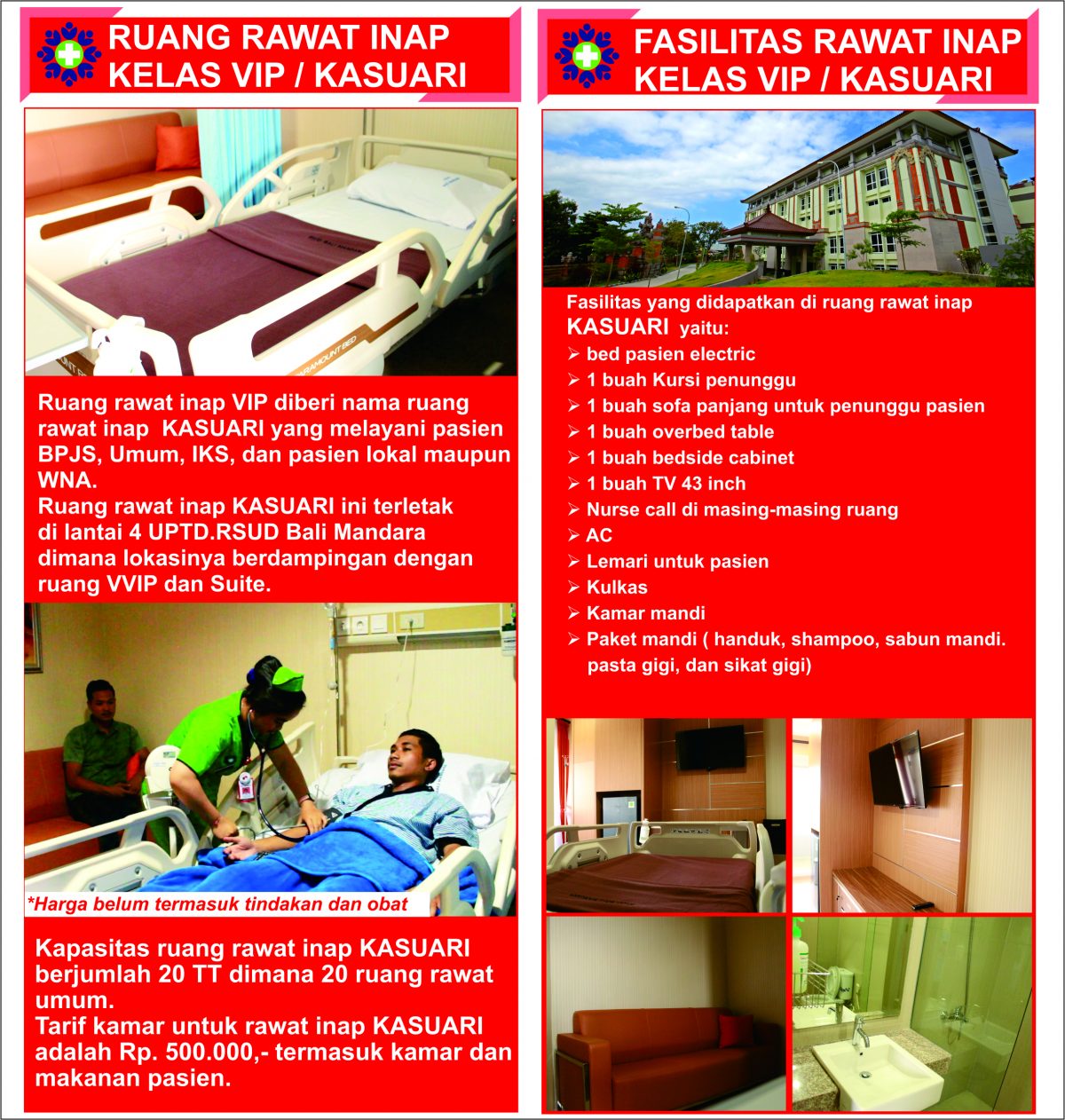 TARIF DAN FASILITAS KAMAR VIP – Rumah Sakit Umum Daerah Bali Mandara